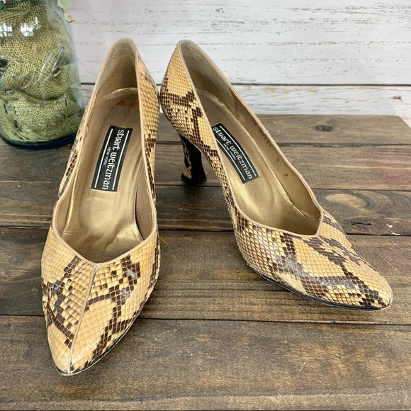 Stuart Weitzman | Shoes | Stuart Weitzman Vintage Neutral Python Print ...